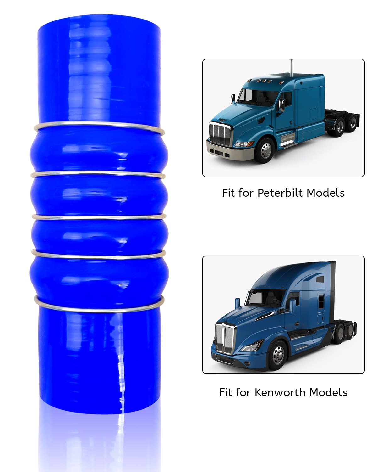 Snapklik.com : Silicone Upper Radiator Hose Fit For Peterbilt Kenworth