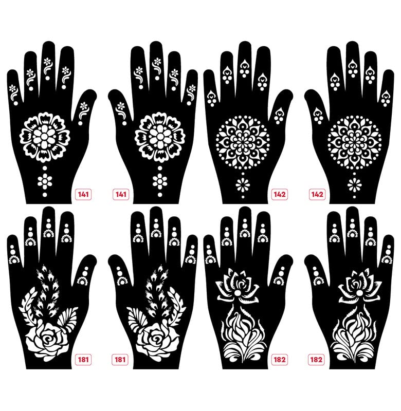 Buy Apcute Mahndi stickers Latest Mehandi Design Stencils for Girls ...