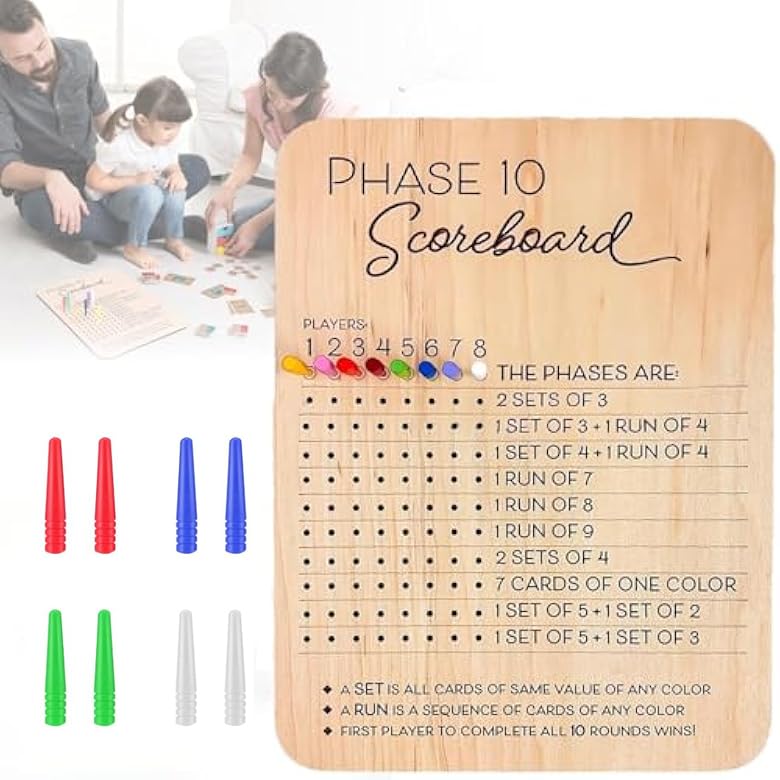 Waterproof Phase 10 Cards For Pool Phase 10 Score Board, 2025 New ...