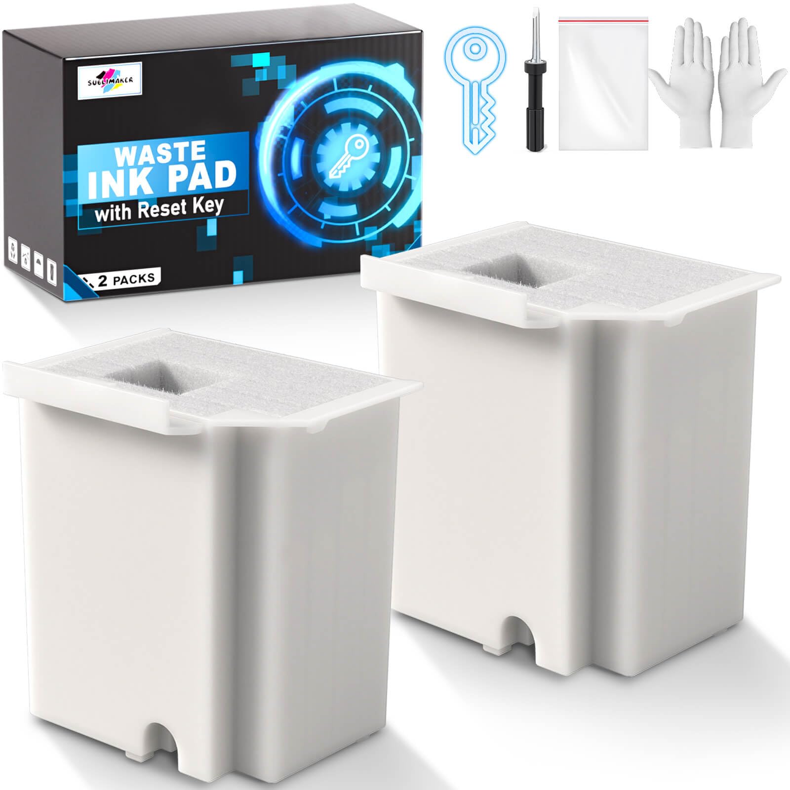 Amazon.com: Waste Ink Pad Replacement with Reset Code Compatible for ...