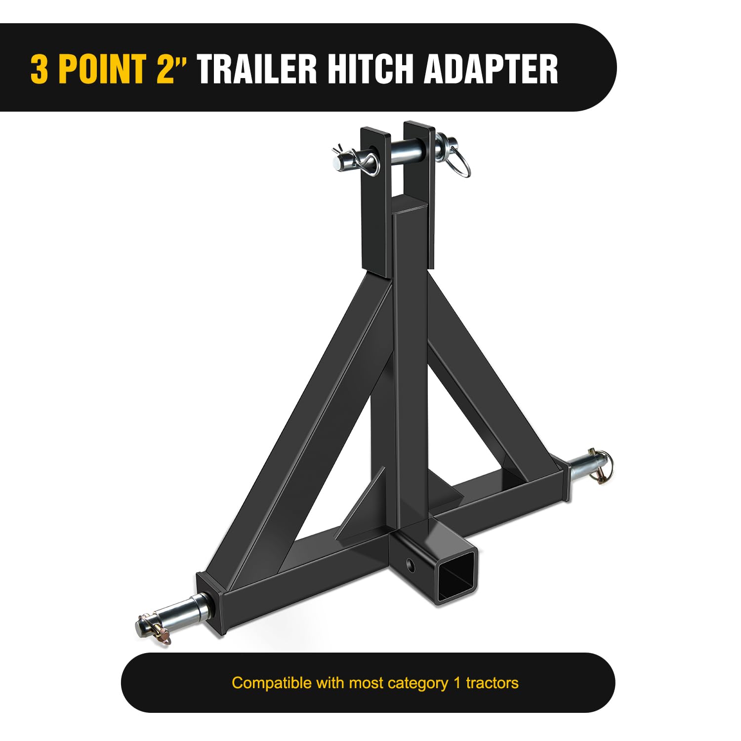 Nilight 3 Point 2" Trailer Hitch Receiver Category 1 Heavy Duty Tractor ...