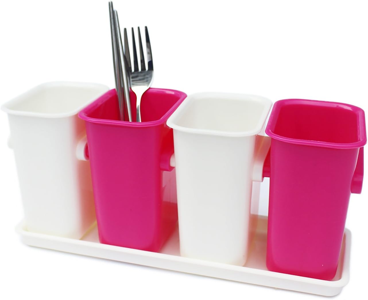 Amazon.com: Honla Interlocking Plastic Flatware Caddy Organizer on Tray ...