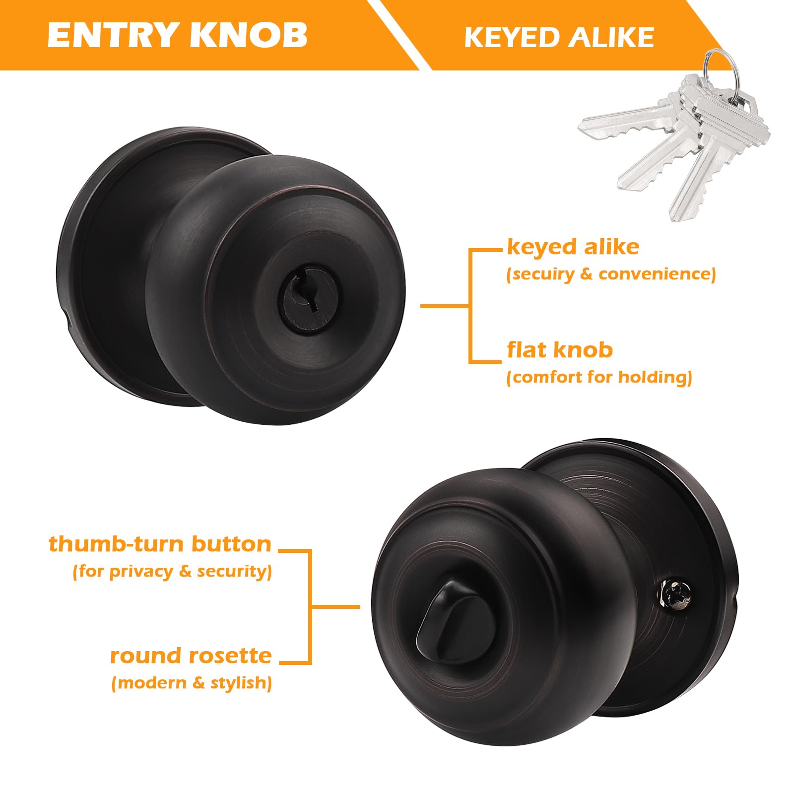 Snapklik.com : Gobrico 5 Keyed Alike Oil Rubbed Bronze Entrance Door ...