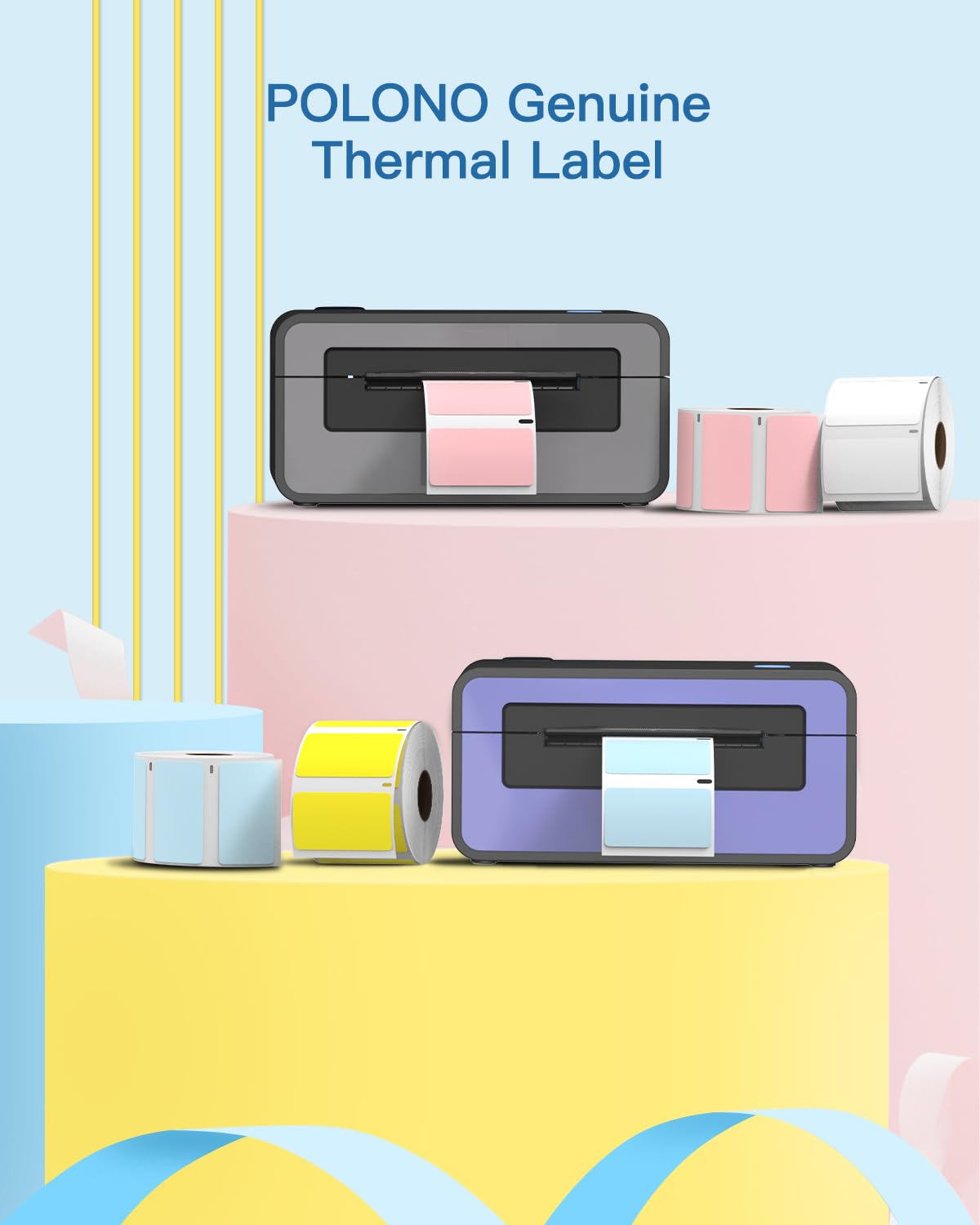 Snapklik.com : POLONO Genuine 2.25”x 1.25” Direct Thermal Label, Self ...