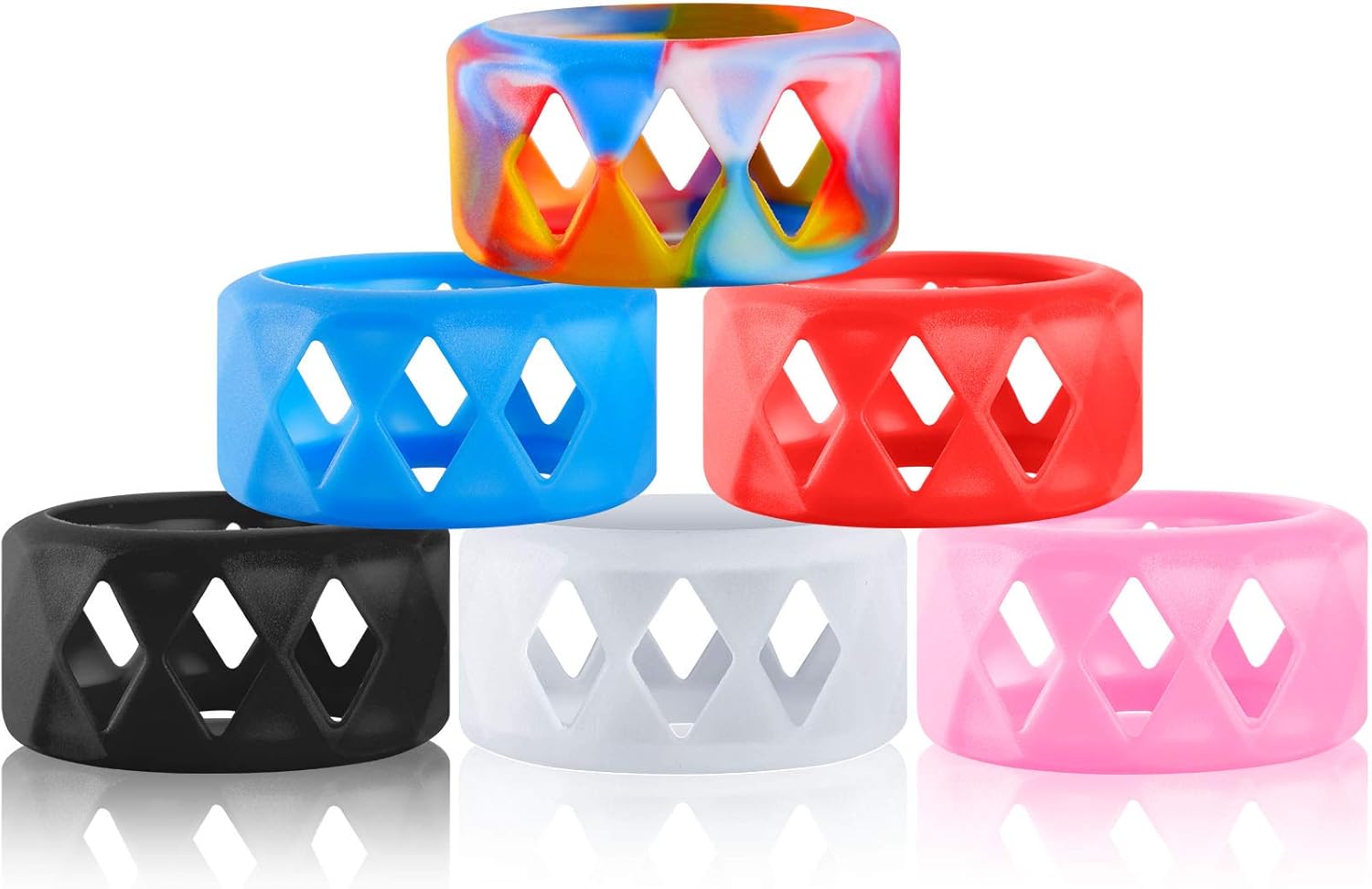 Amazon.com: Amylove 6 Pieces Silicone Anti Slip Ring Non Skid Band Ring ...