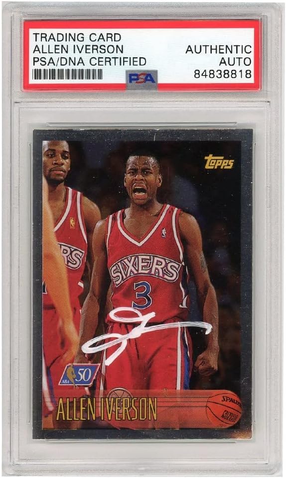 Amazon.com: Allen Iverson 1996-97 Topps 50th Anniversary Autograph RC ...