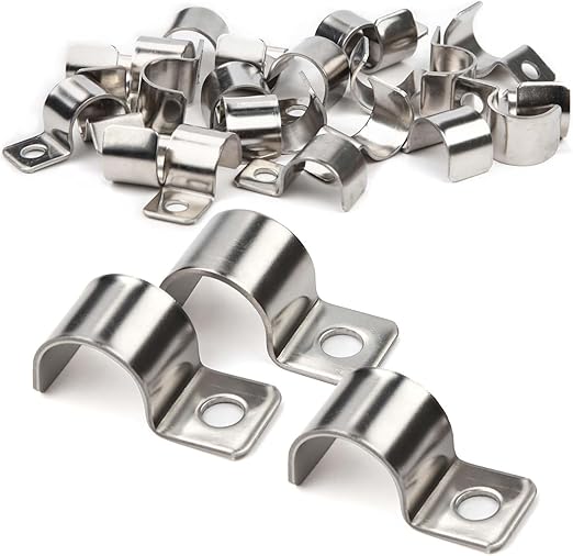 XoeLLe 20 x U-shaped clamps, stainless steel clamps, stainless steel ...