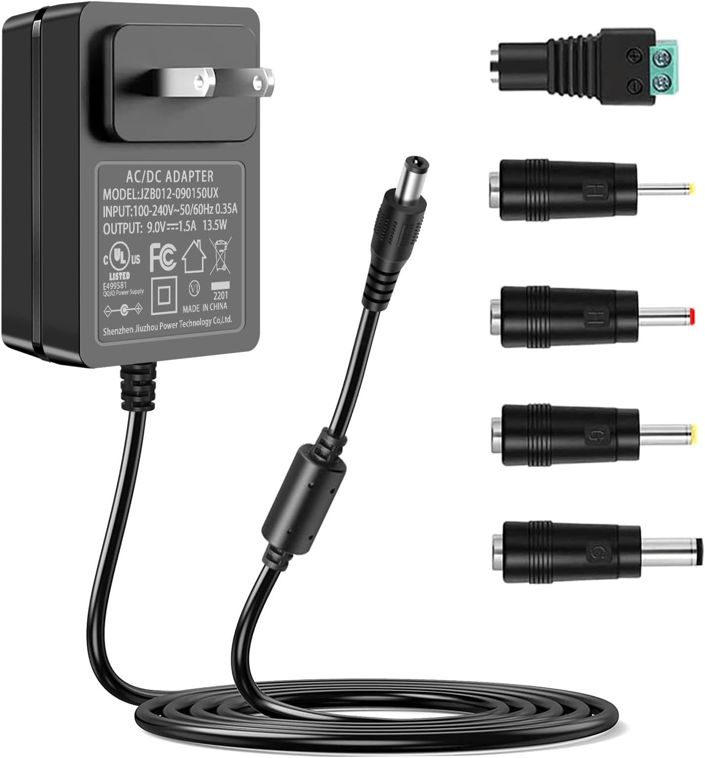 Amazon.com : 9V 2A AC DC Power Supply Cord UL Certificate, for 9Vdc 2A ...
