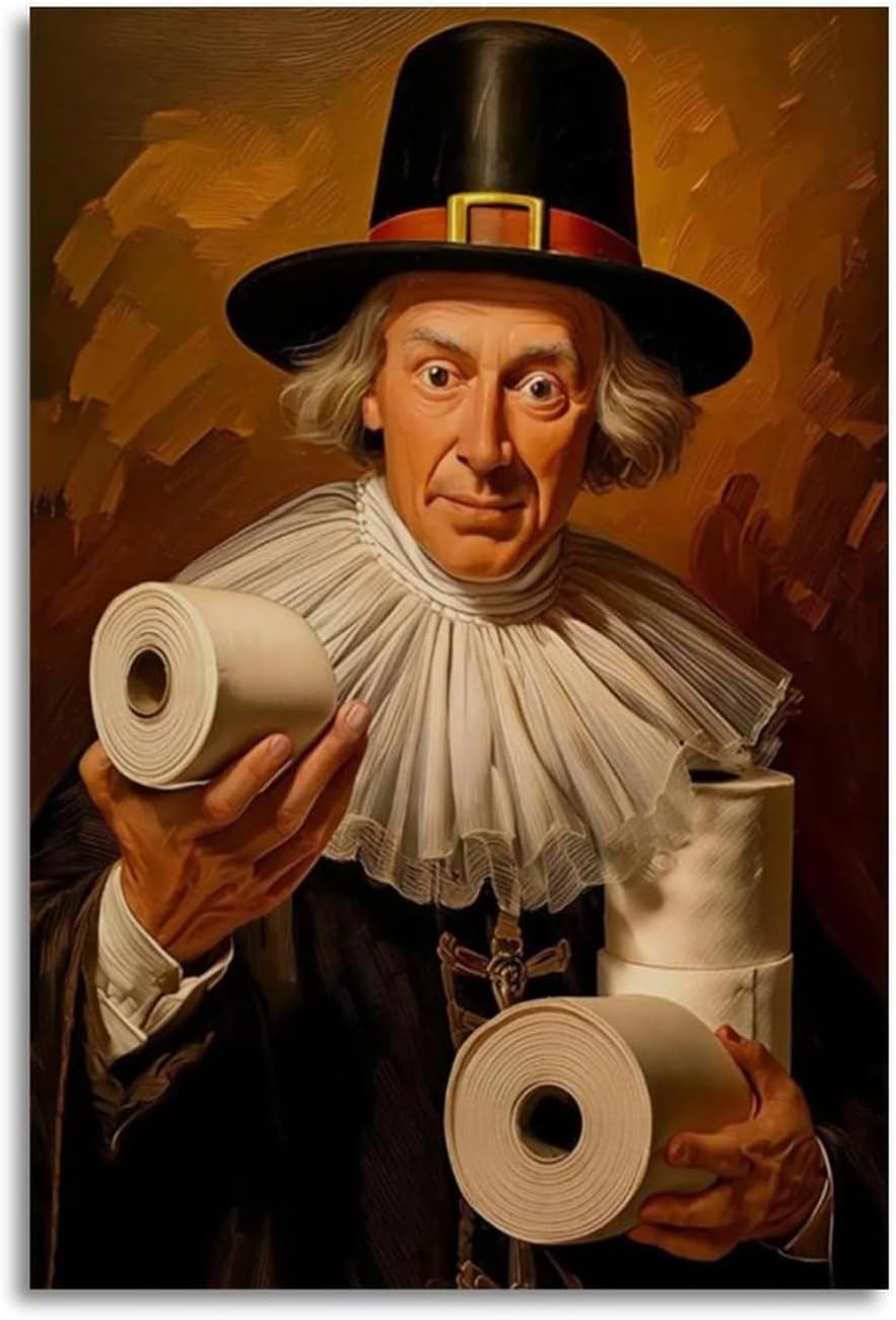 Amazon.com: Pilgrim Theme Poster Canvas Aesthetics Decorative Wall Art ...