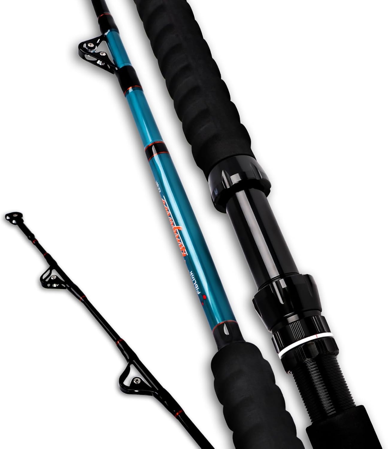 Fiblink 1-Piece Trolling Rod Saltwater Big Game Roller Rod Conventional ...