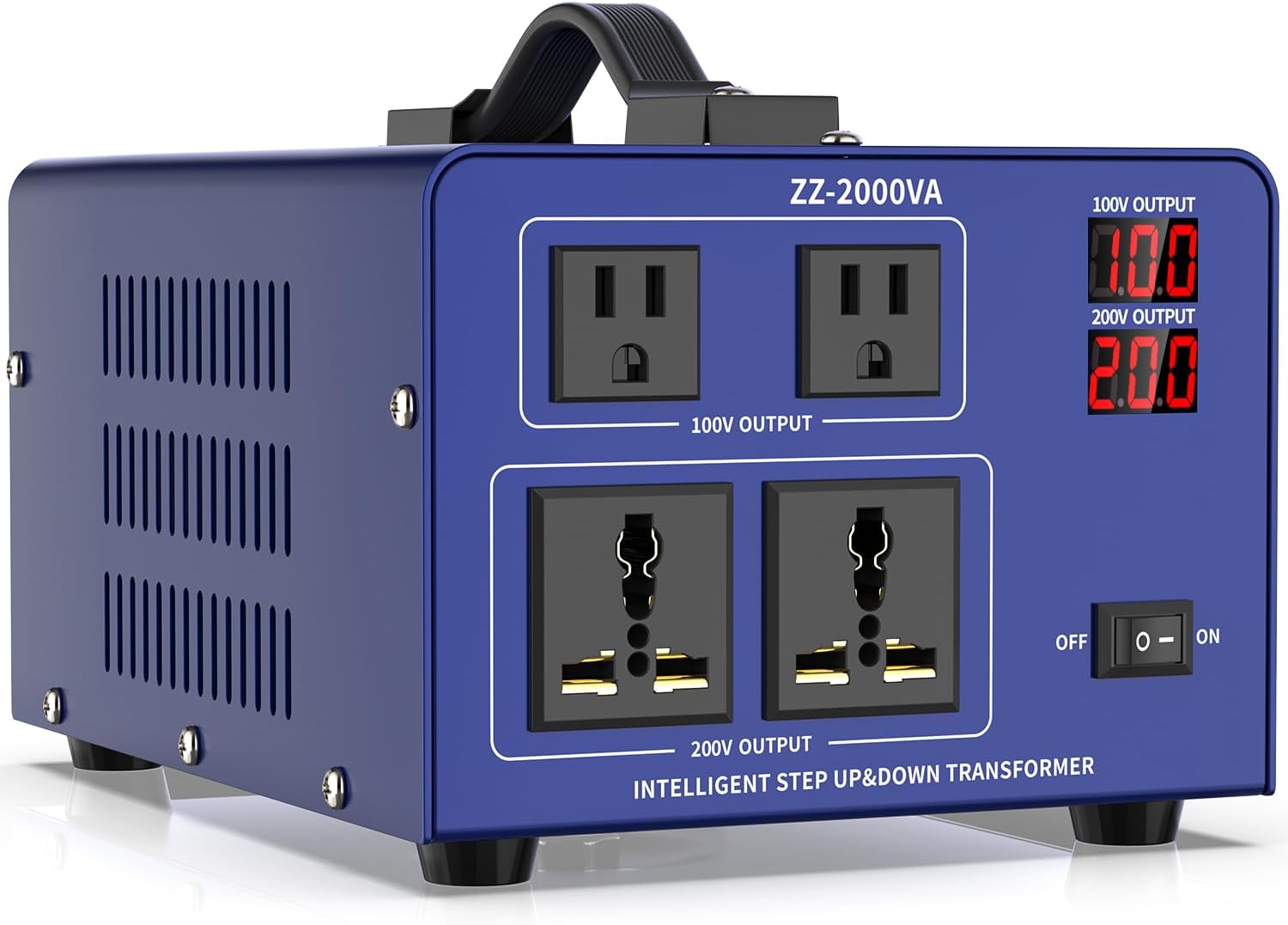 Amazon.co.jp: 2000VA 変圧器 100V 200V アップトランス ダウントランス 100V/200V専用 入力出力電圧自動切替 海外国内両用型変圧器 降圧・昇圧兼用型 自由 ...