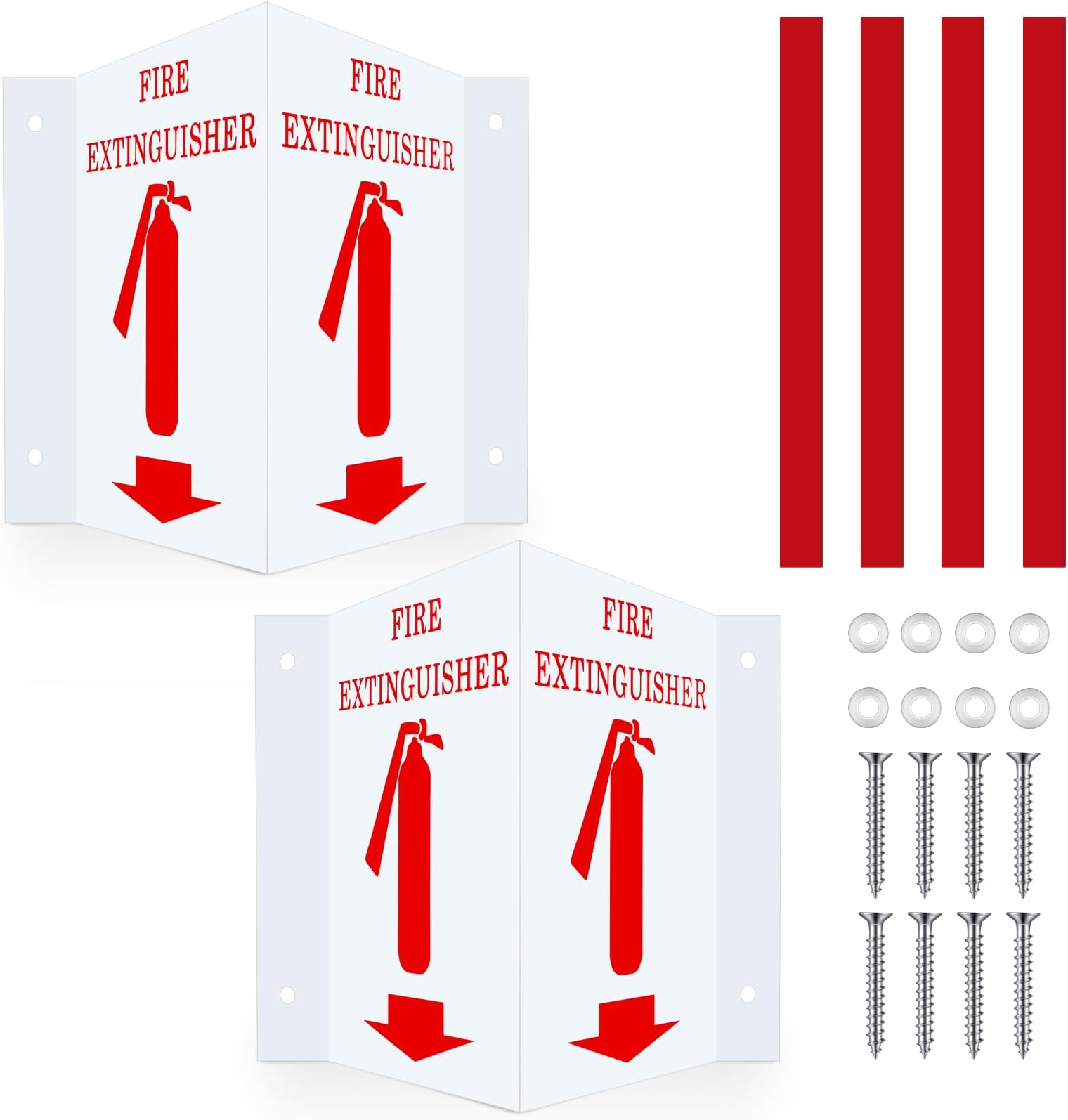 Amazon.com: Copkim 2 Set 3D Fire Extinguisher Sign 5'' x 6'' Fire ...