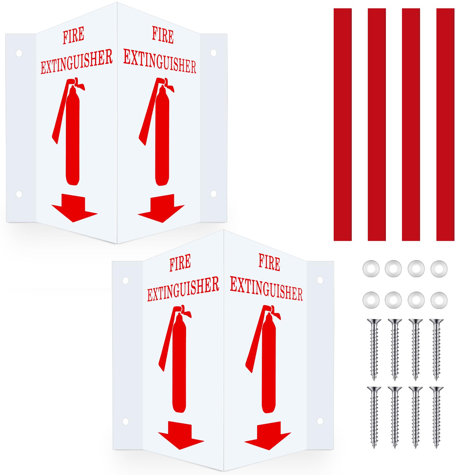 Amazon.com: Copkim 2 Set 3D Fire Extinguisher Sign 5'' x 6'' Fire ...