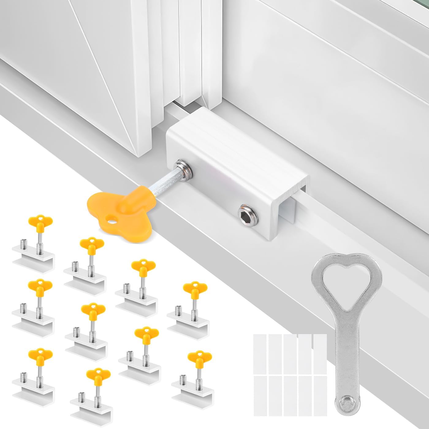Window Locks 10 Sets, BEoffer Sliding Security Window Locks with Keys ...