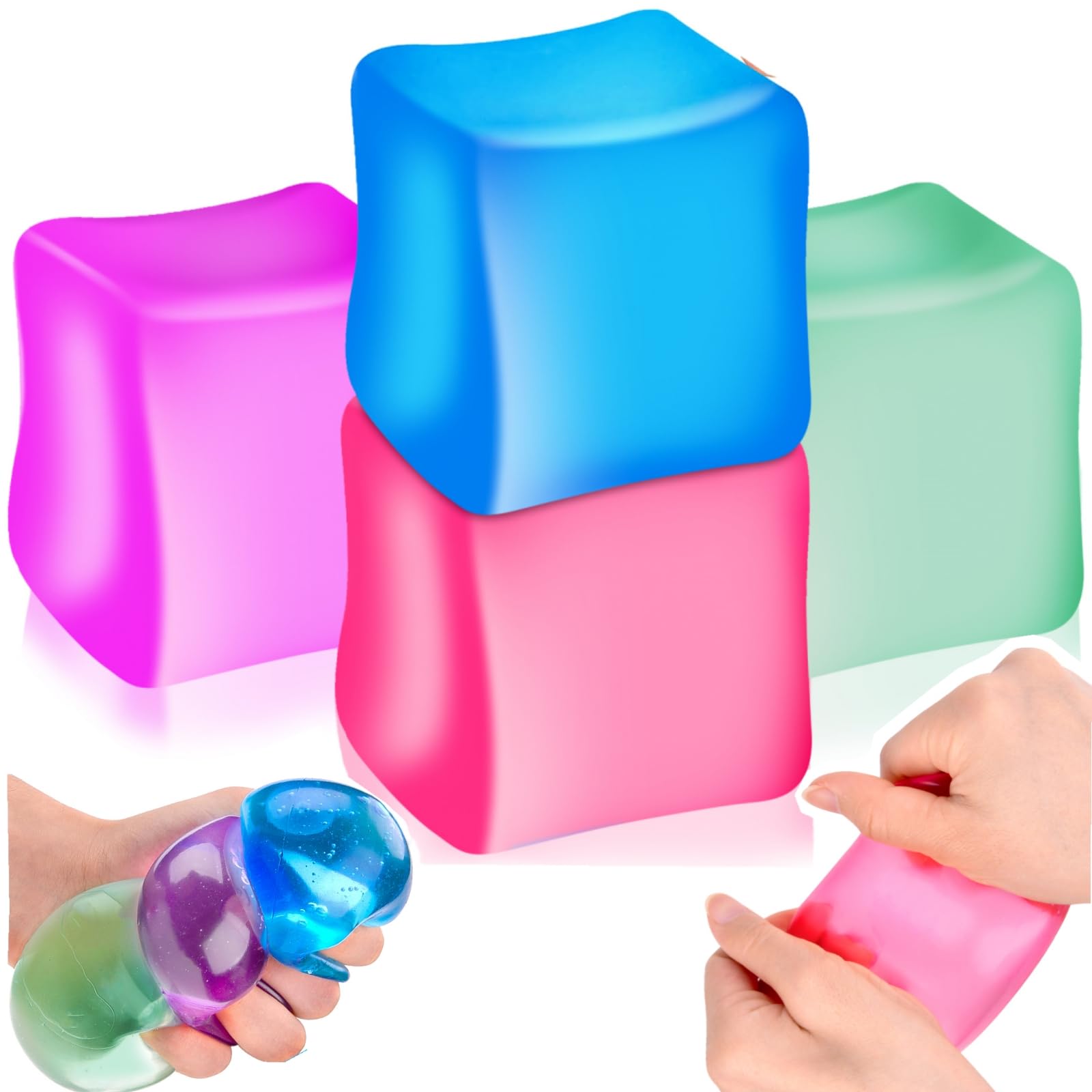 4 Pcs Squeeze Stress Ball For Autism Doh Cube Squishy | Desertcart INDIA