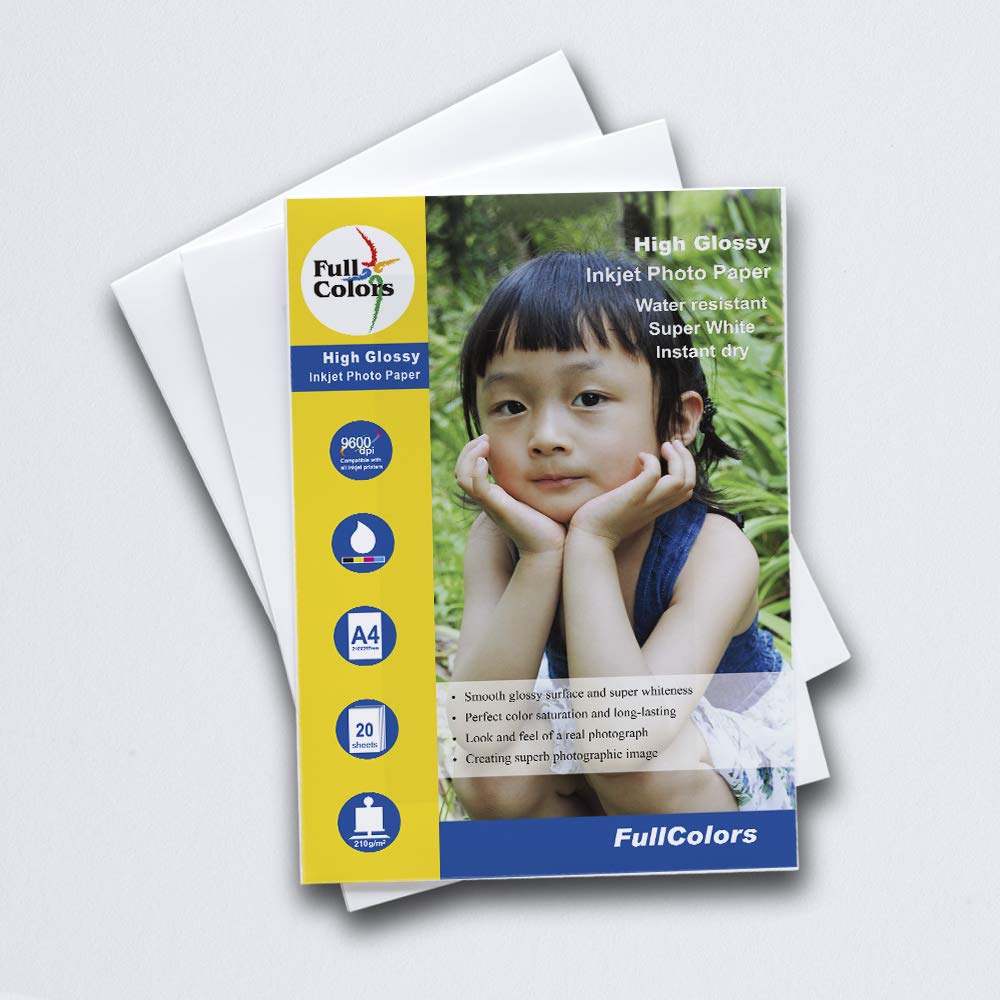Full Colors 210gsm High Glossy Inkjet A4 Photo Paper 20 Sheets Pack Of ...