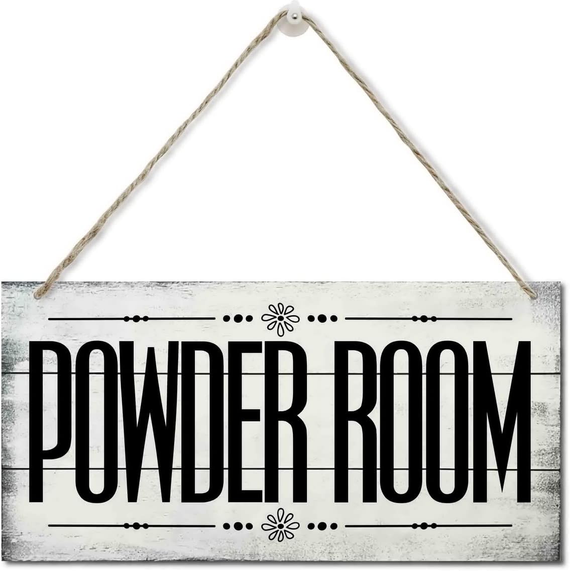 Amazon.com: Powder Room Wood Decor Sign, Hanging Printed Wall Plaque ...