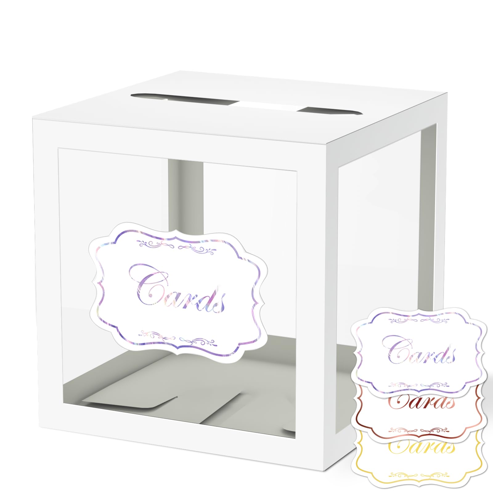 Amazon.com: White Clear Cards Box, Cards Receiving Box For Birthday ...