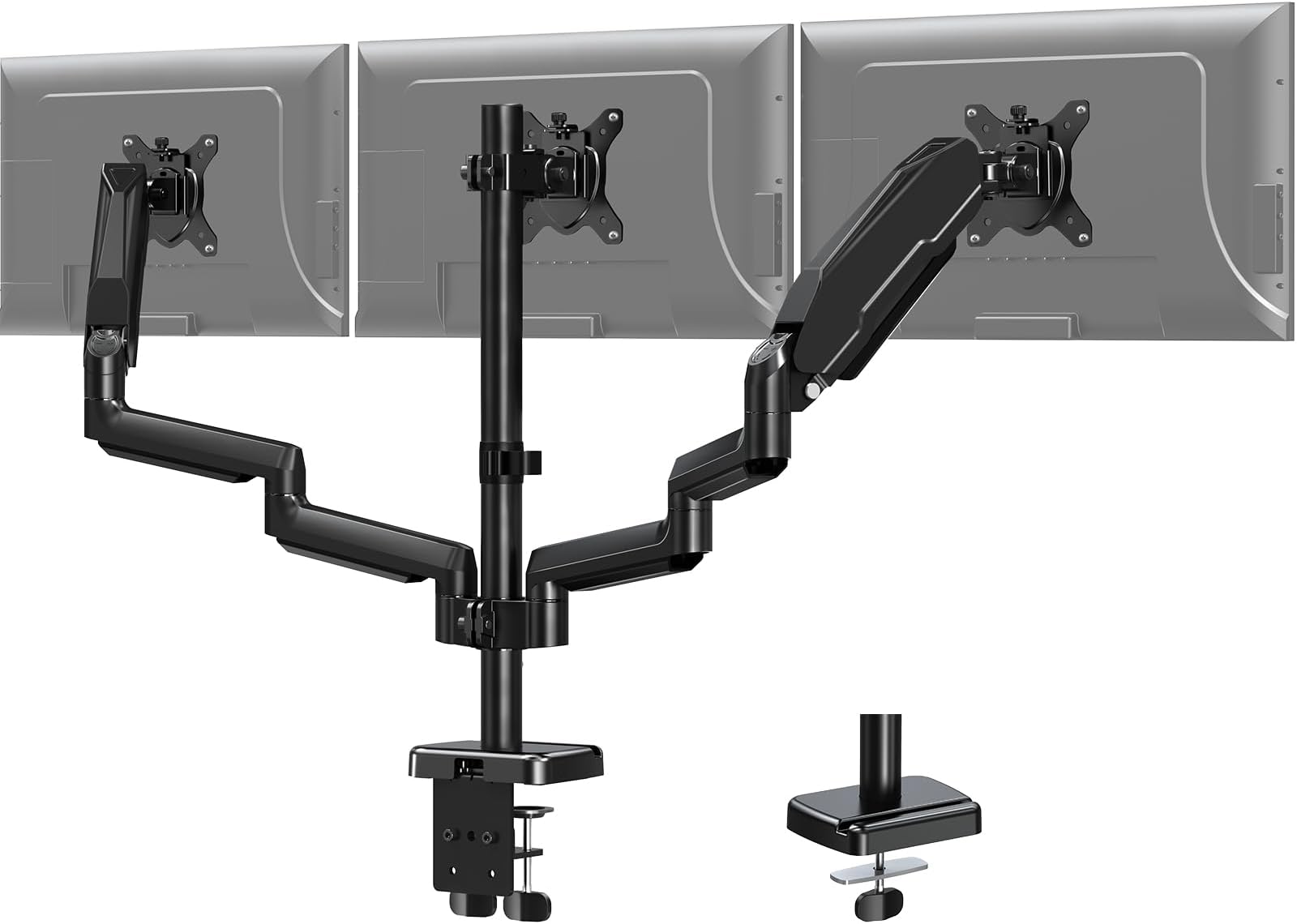 Mount PRO Triple Monitor Desk Mount - Articulating Gas Spring Monitor ...
