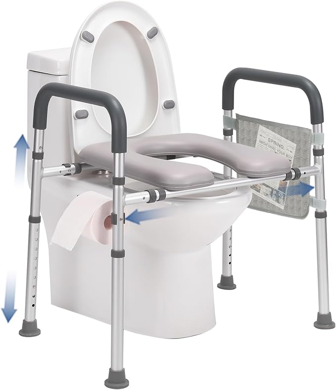 Amazon.com: Raised Toilet Seat with Handles 400lbs, Handicap Toilet ...