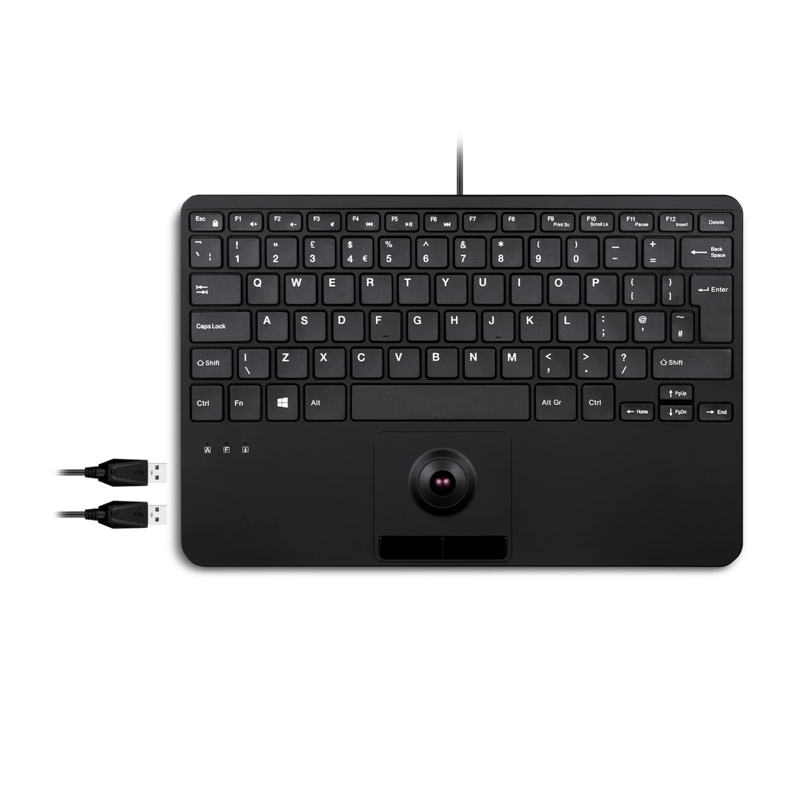 perixx PERIBOARD-526 UK, Wired Mini USB Keyboard with Trackball - X ...