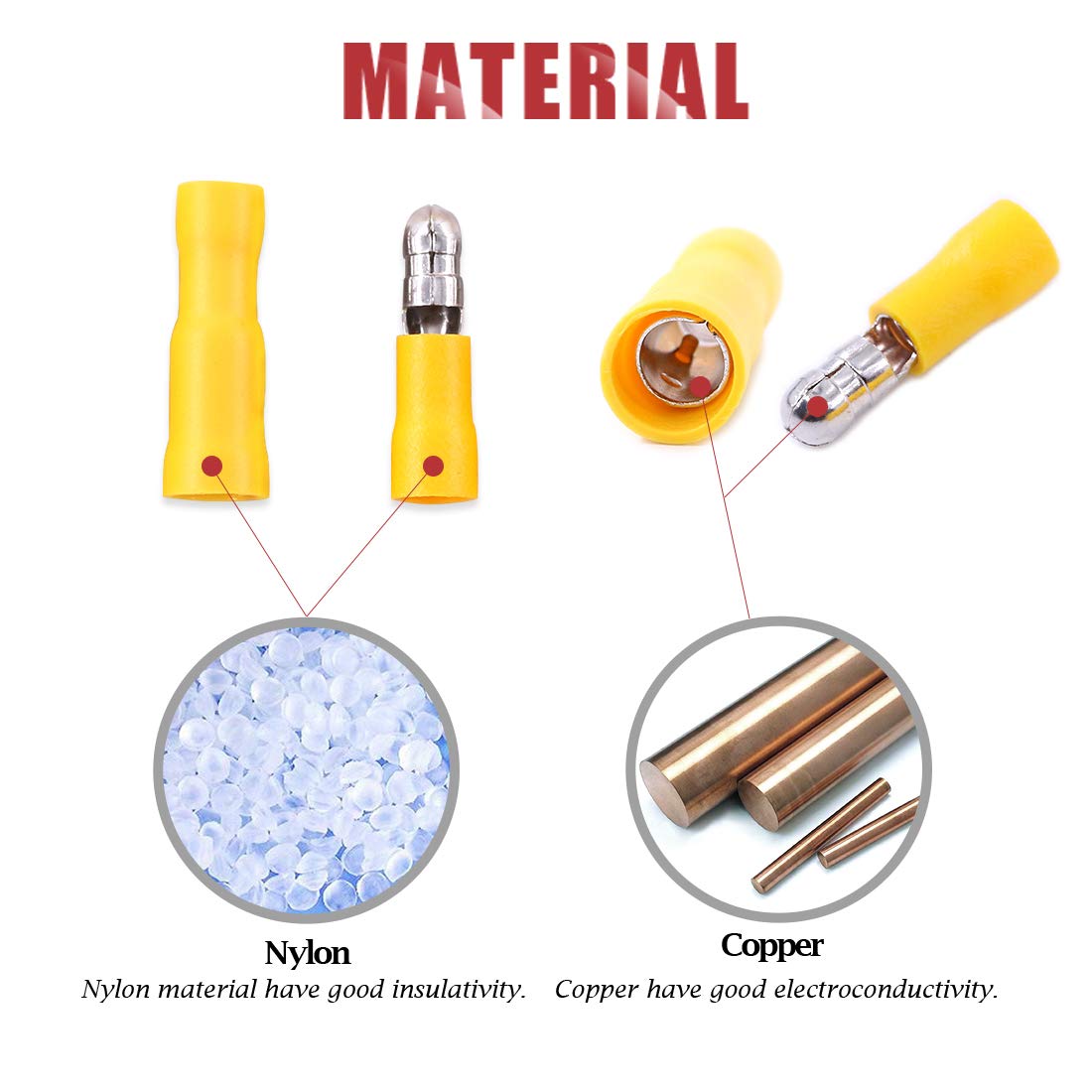 Snapklik.com : Hilitchi 50Pairs Insulated Male Female Bullet Quick ...