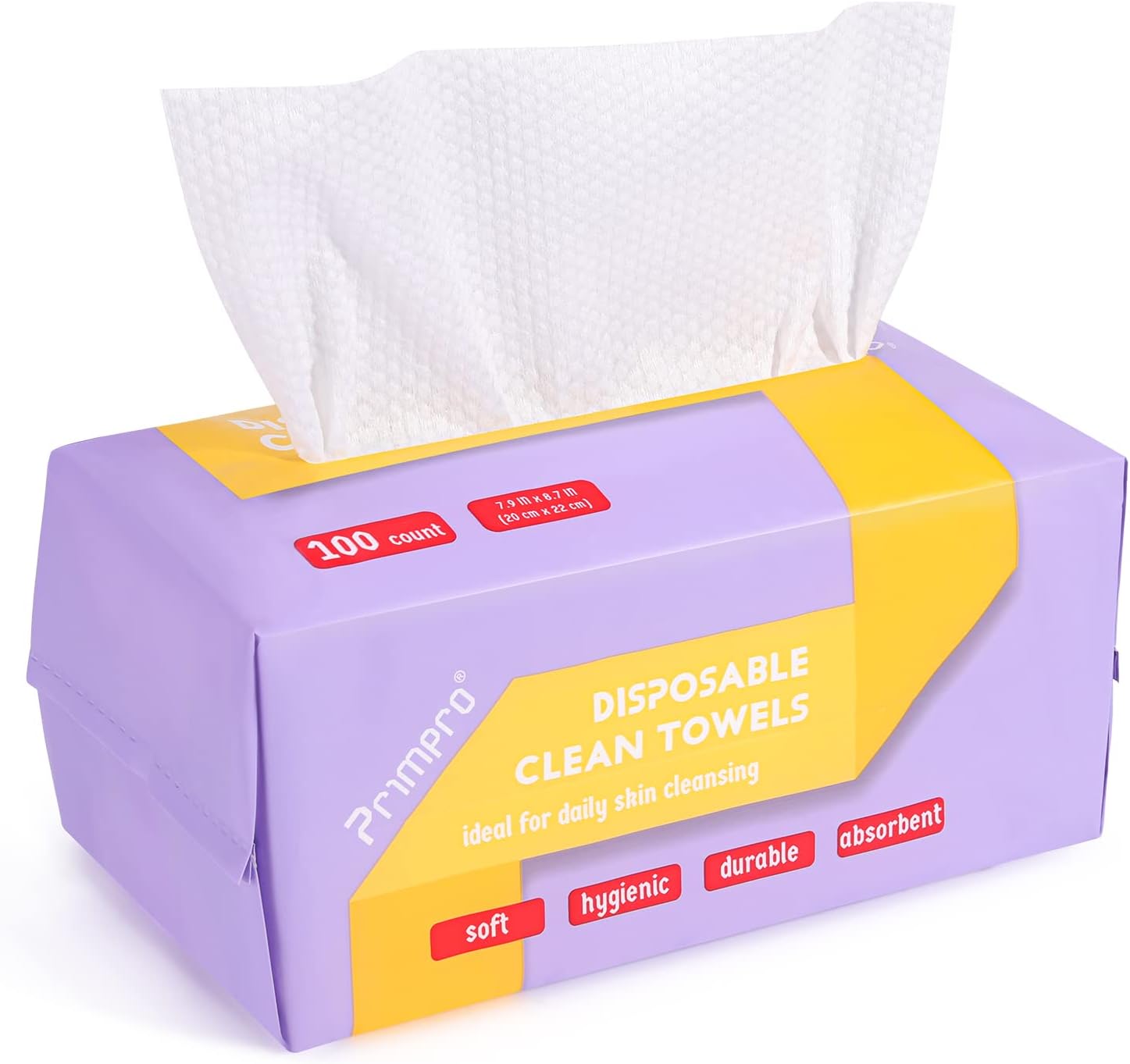 Primpro 100 Count Disposable Face Towels Ultra Soft Hand Washcloth Lint ...