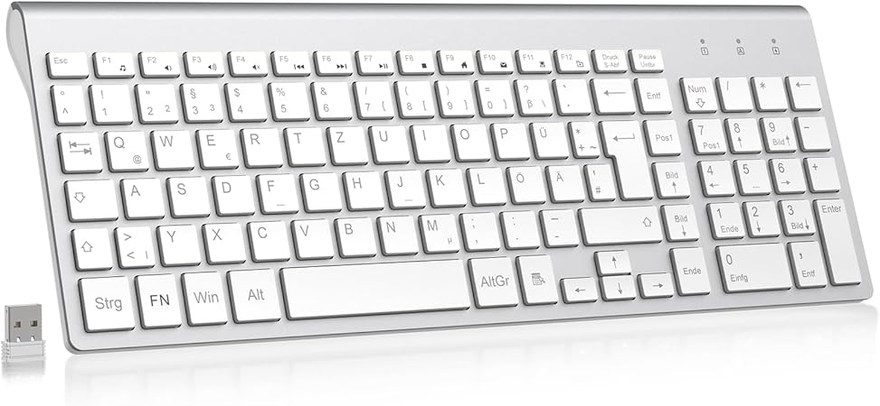 cimetech Tastiera wireless 2.4G, Layout Italiano QWERTY, tastiera USB ...