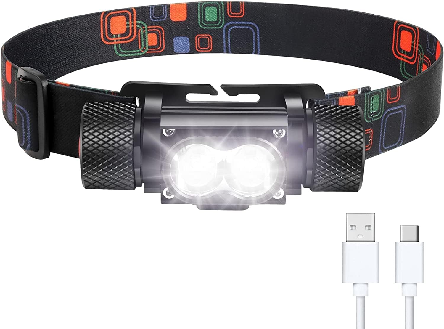 Lampe Frontale,Led Headlamp Rechargeable Super Bight 2000 lumens 2T6 ...