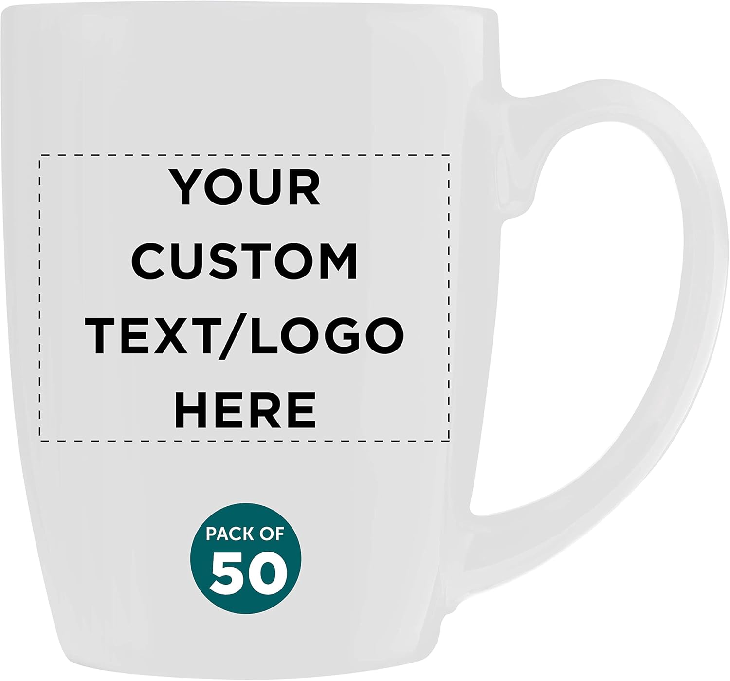 Amazon.com: Custom Curved Java Coffee Mug Set - 50 Pack - Personalized ...