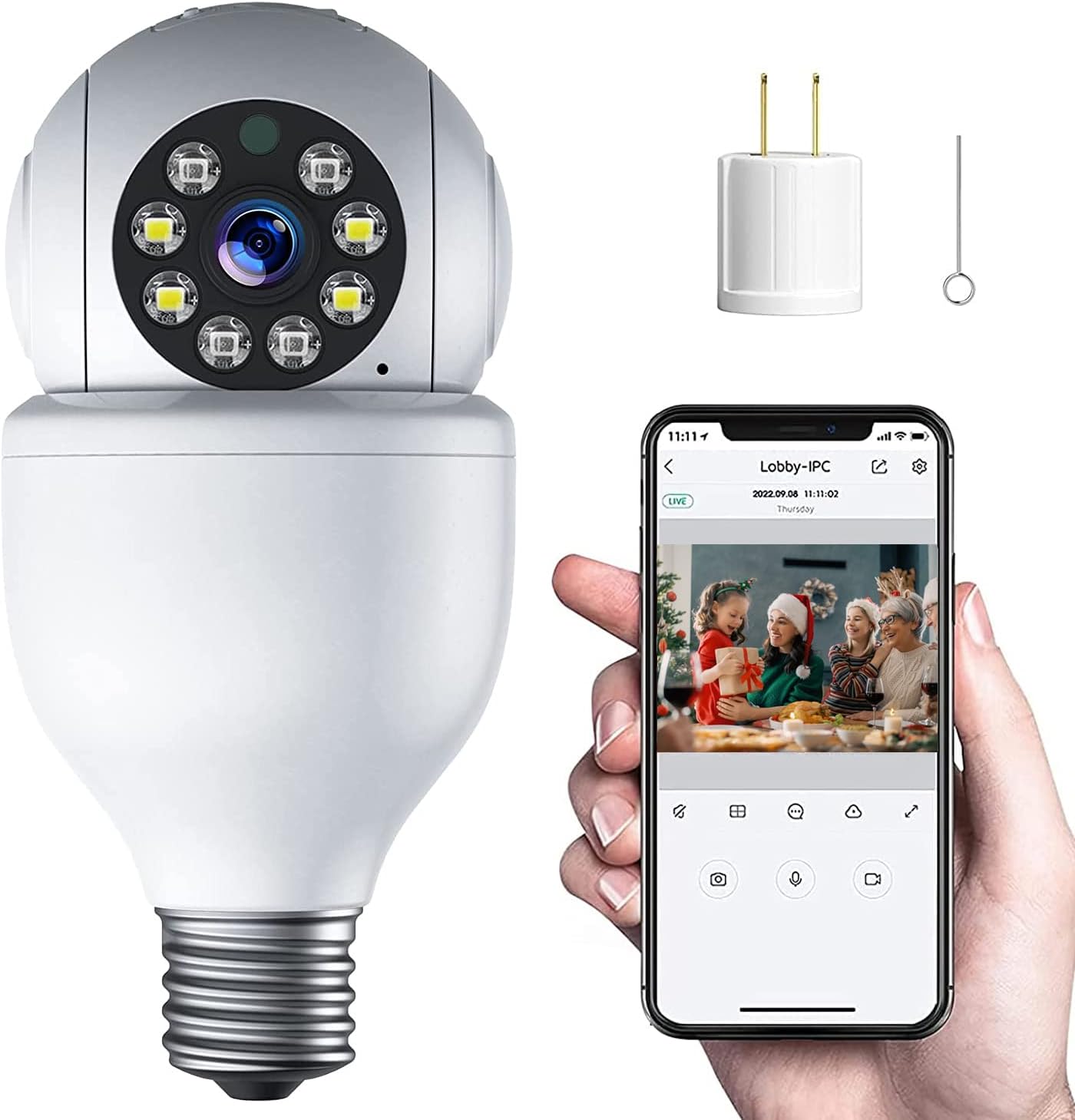 Amazon.com : Light Socket Security Camera with Alexa, 1080P Lightbulb ...