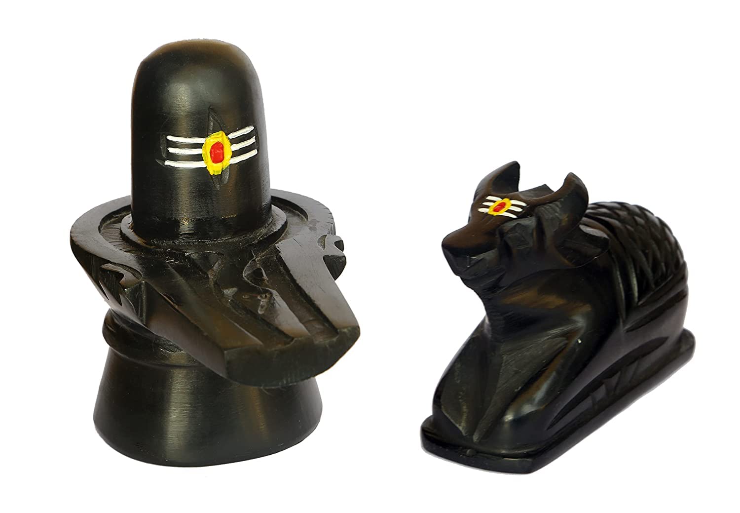 Buy HaridwarDivine Stone Shivling & Nandi Idols | Tilak Marble Shivling ...