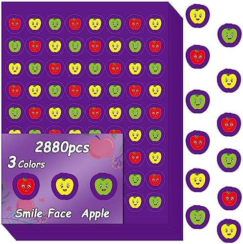 Amazon.com : 2880pcs Emotion Apples Stickers for Teacher Award, 1cm ...