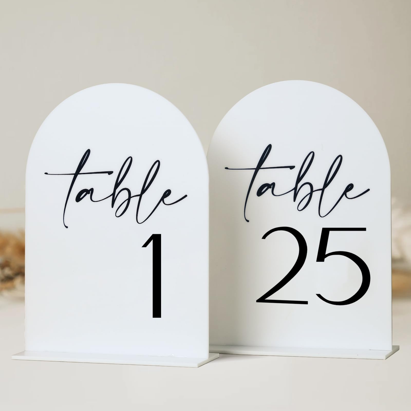 Amazon.com: White Arch Acrylic Table Numbers with Stands 1-25, 5x7 ...