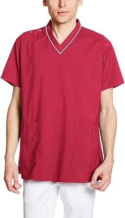 Amazon.co.jp: カゼン KAZEN 134-95・98 スクラブ（男女兼用） SS～4L (M、95：ボルドー) 白衣 ナースウェア : ファッション