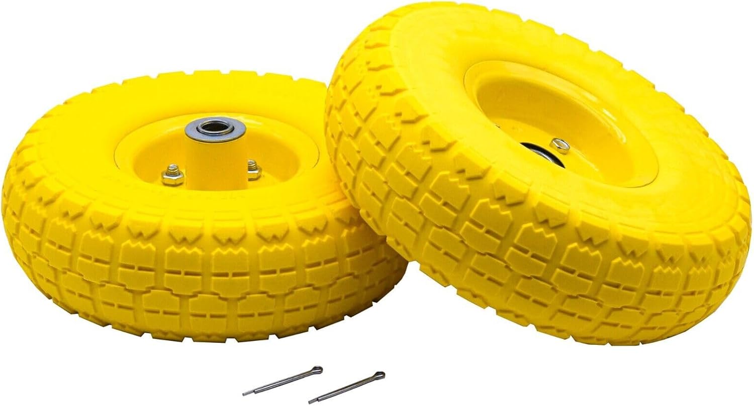 S4U 2 x 10” Sack Truck Hand Trolley Cart Wheelbarrow Solid Rubber Wheel Heavy Duty Puncture ...