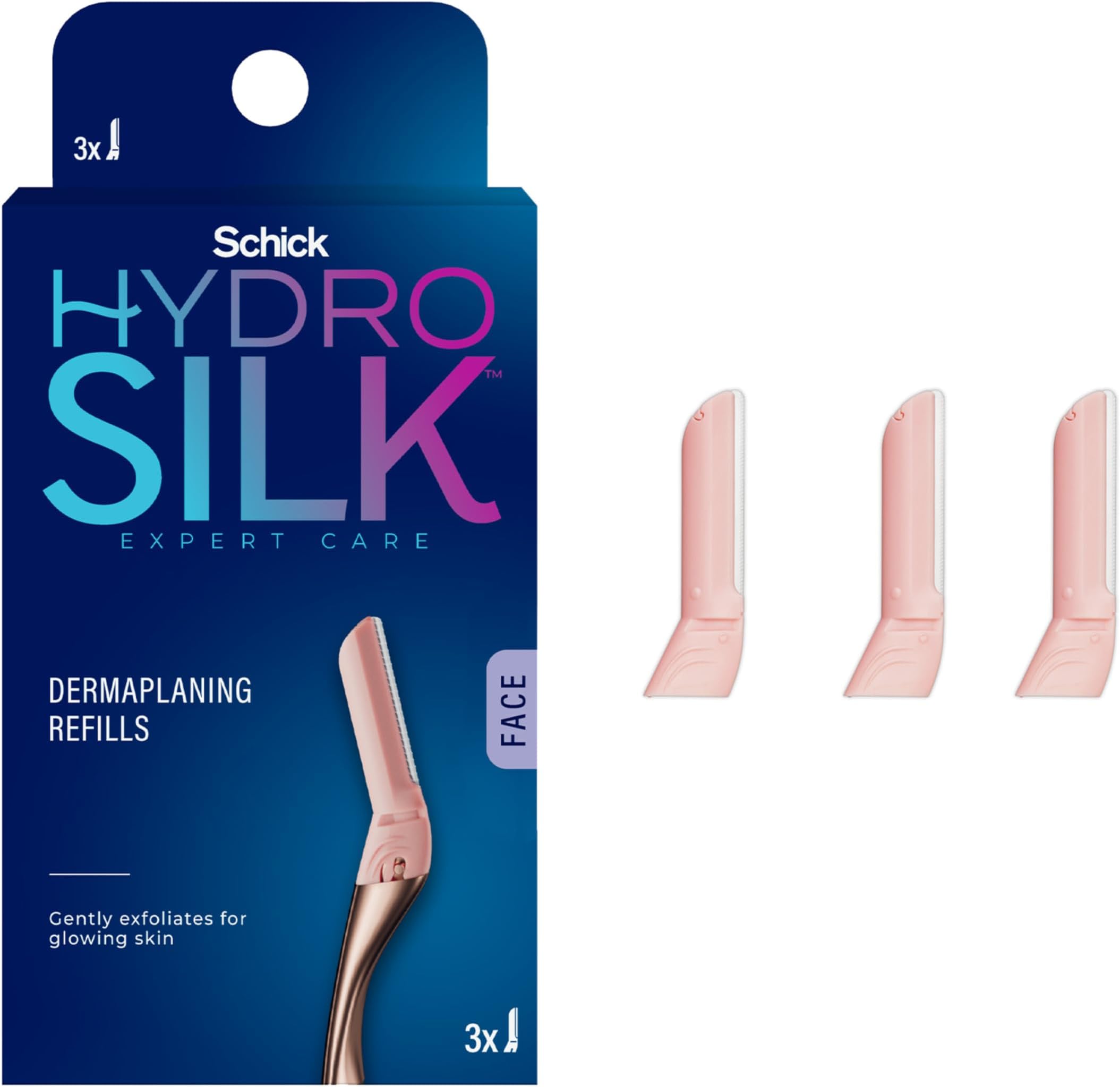 Amazon.com: Schick Hydro Silk Dermaplaning Wand Refill Blades, 3ct ...