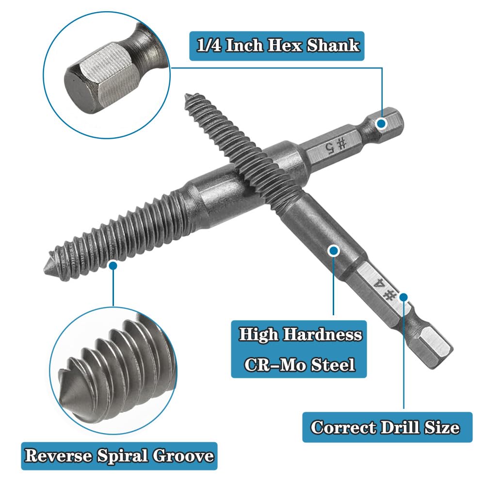 Snapklik.com : 11 Pieces Stripped Screw Extractor Set, Reverse Drill ...