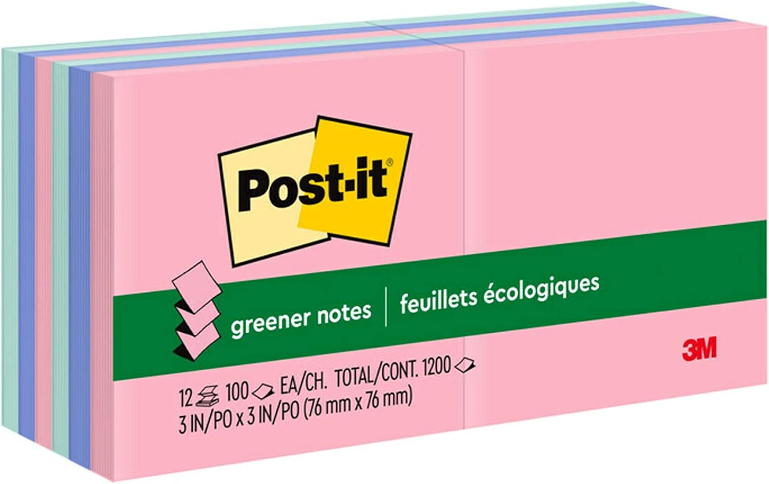 Amazon.com : Post-it Mini Notes, 1.5x2 in, 12 Pads, America's #1 ...