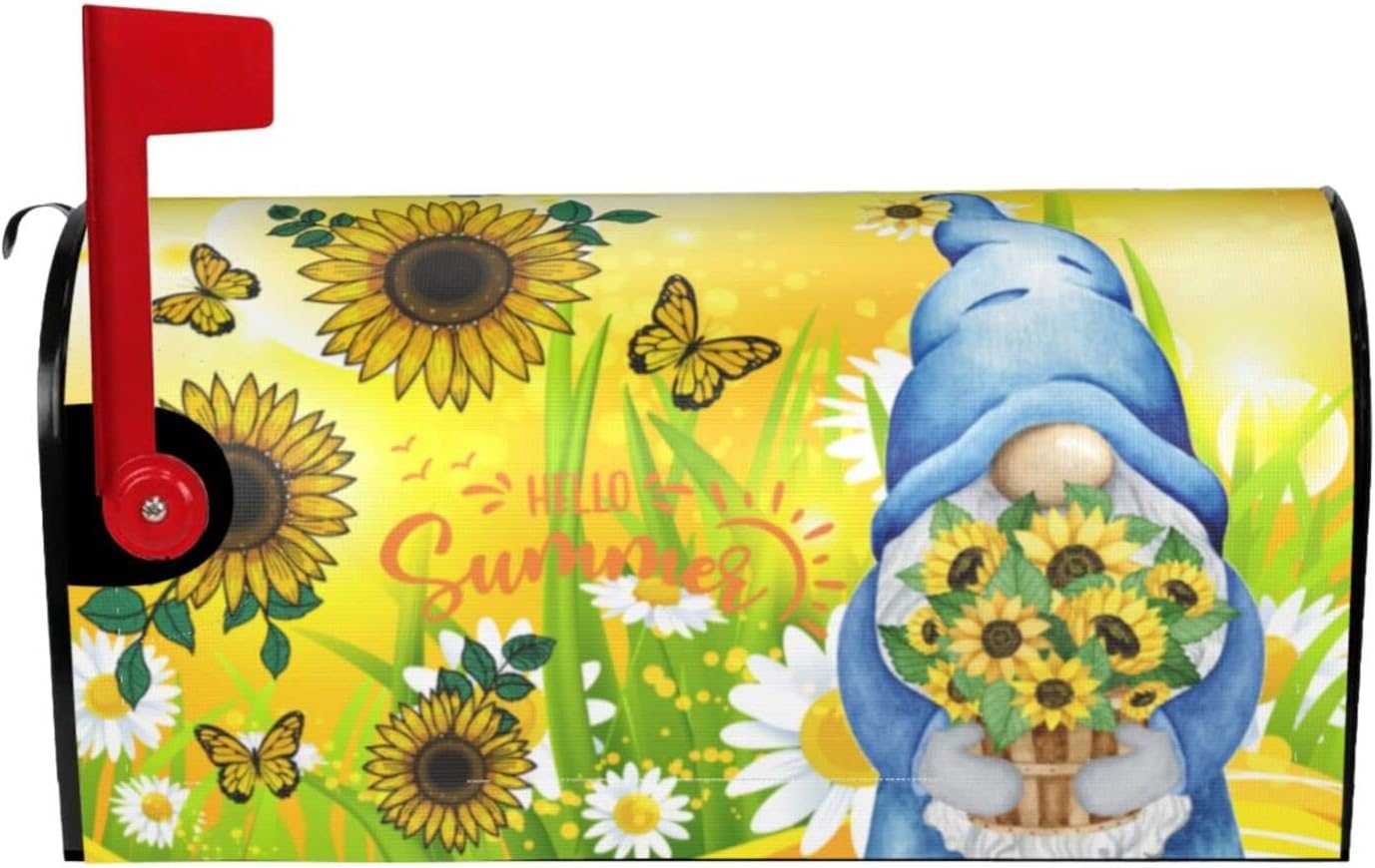Amazon.com: Joyidec Sunflowers Gnome Summer Sunny Mailbox Covers ...