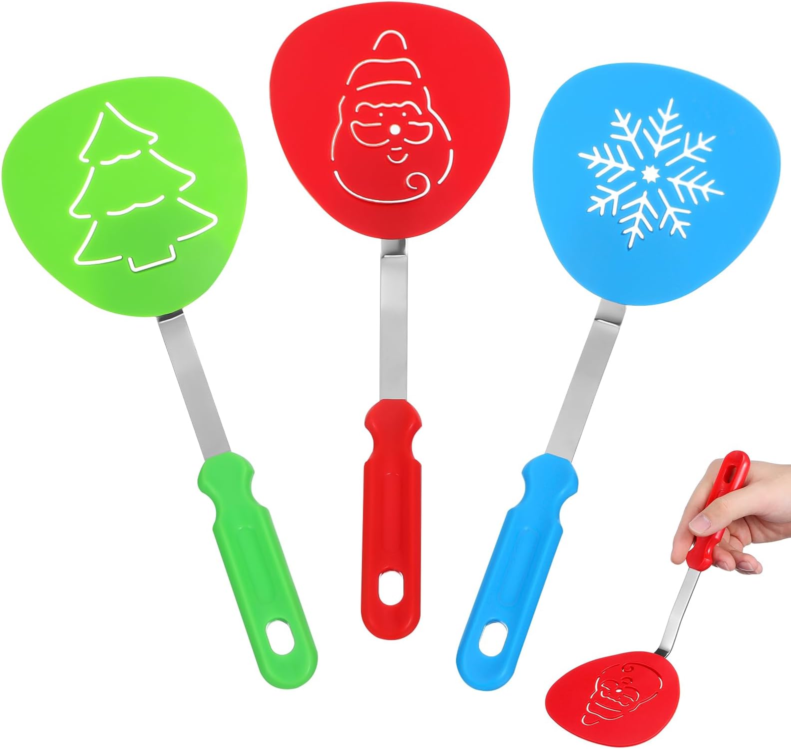 Amazon.com: 3pcs Christmas Spatula Turner Set Holiday Cookie Spatulas ...