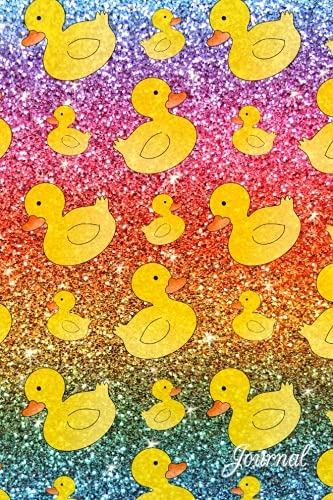 Amazon.com: Journal: Faux rainbow glitter rubber ducks notebook ...