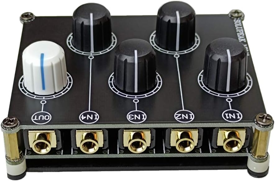 Amazon.com: SOLUPEAK mini 4-way audio mixer Stereo 4-in-1-out AUX ...