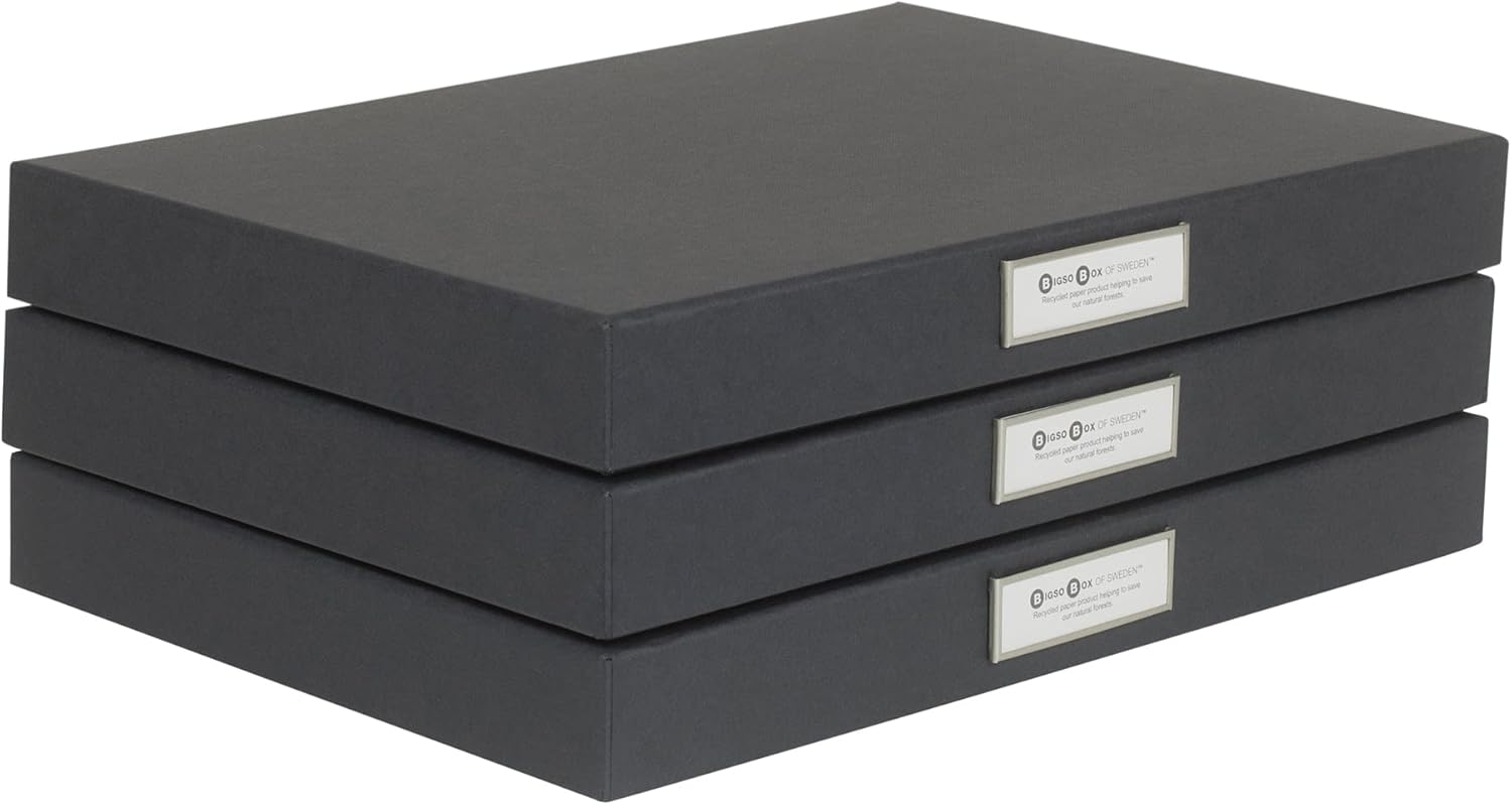 Bigso Sven Fiberboard Classic Hinged Document Box | File Organizer ...