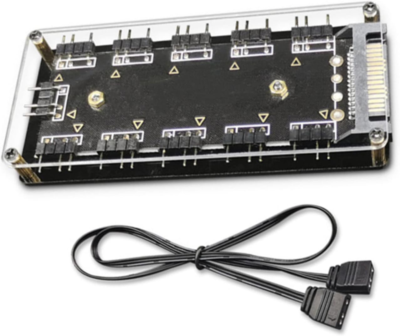 ARGB RGB Fan HUB, 10 Ports for Addressable RGB Light, 1 to 10 Multi Way ...