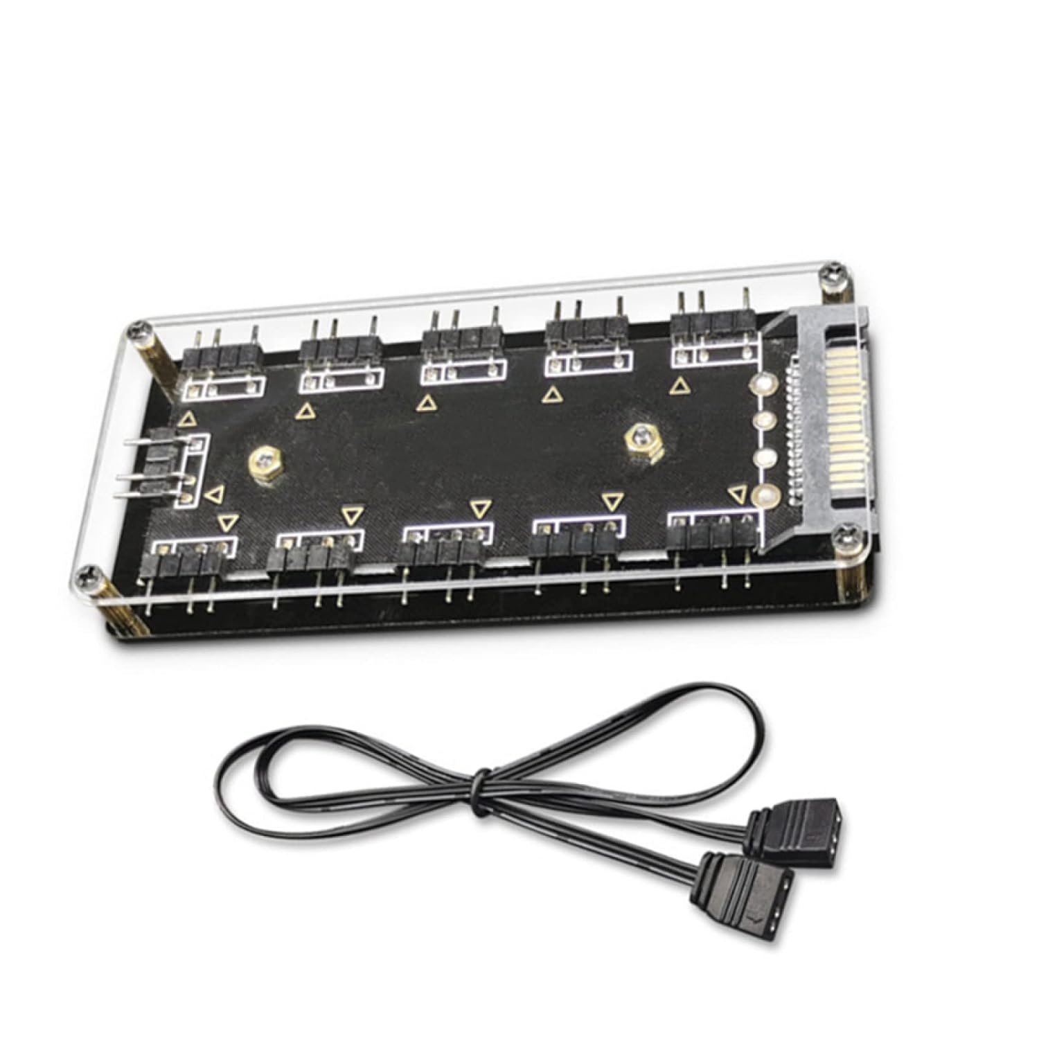 ARGB RGB Fan HUB, 10 Ports for Addressable RGB Light, 1 to 10 Multi Way ...