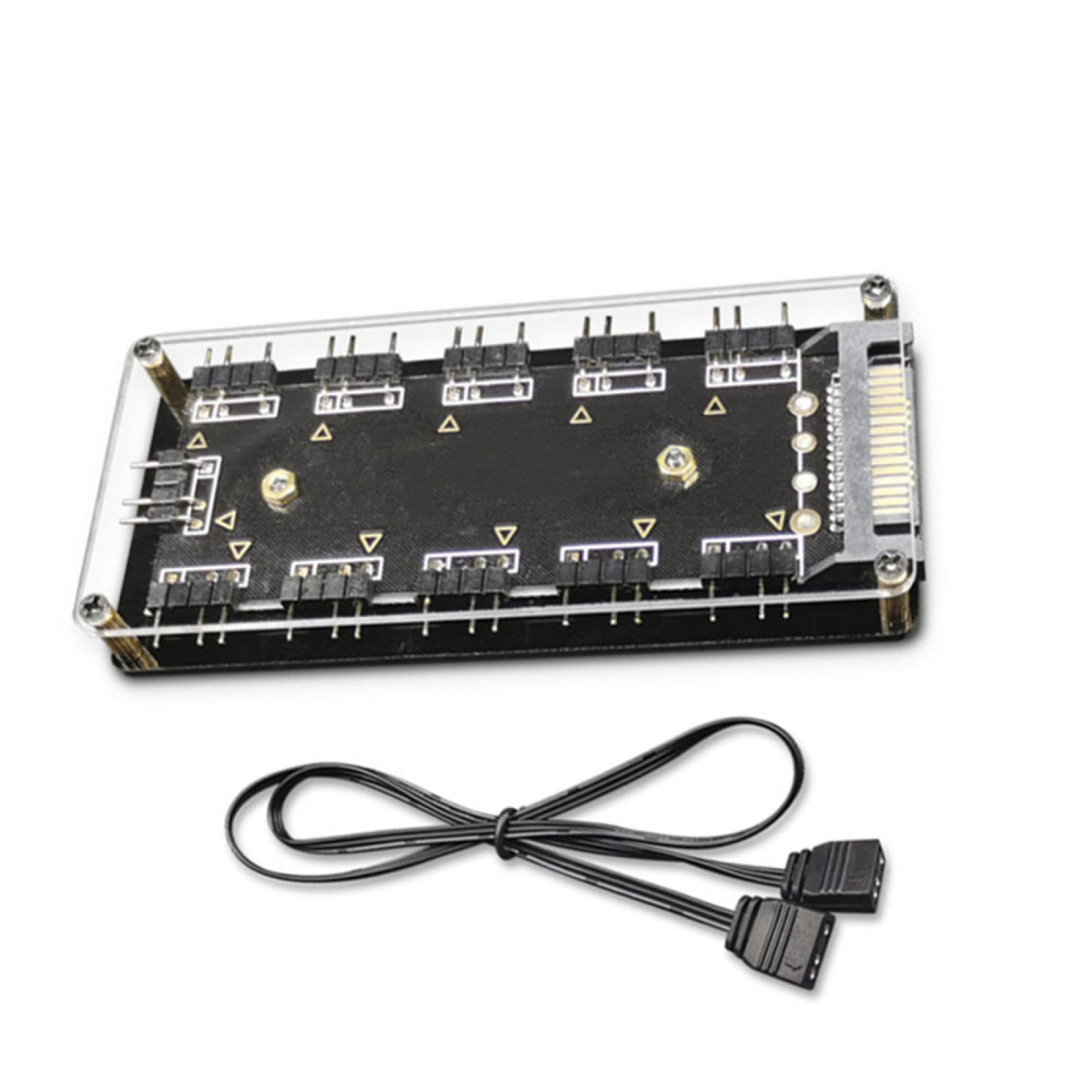 ARGB RGB Fan HUB, 10 Ports for Addressable RGB Light, 1 to 10 Multi Way ...