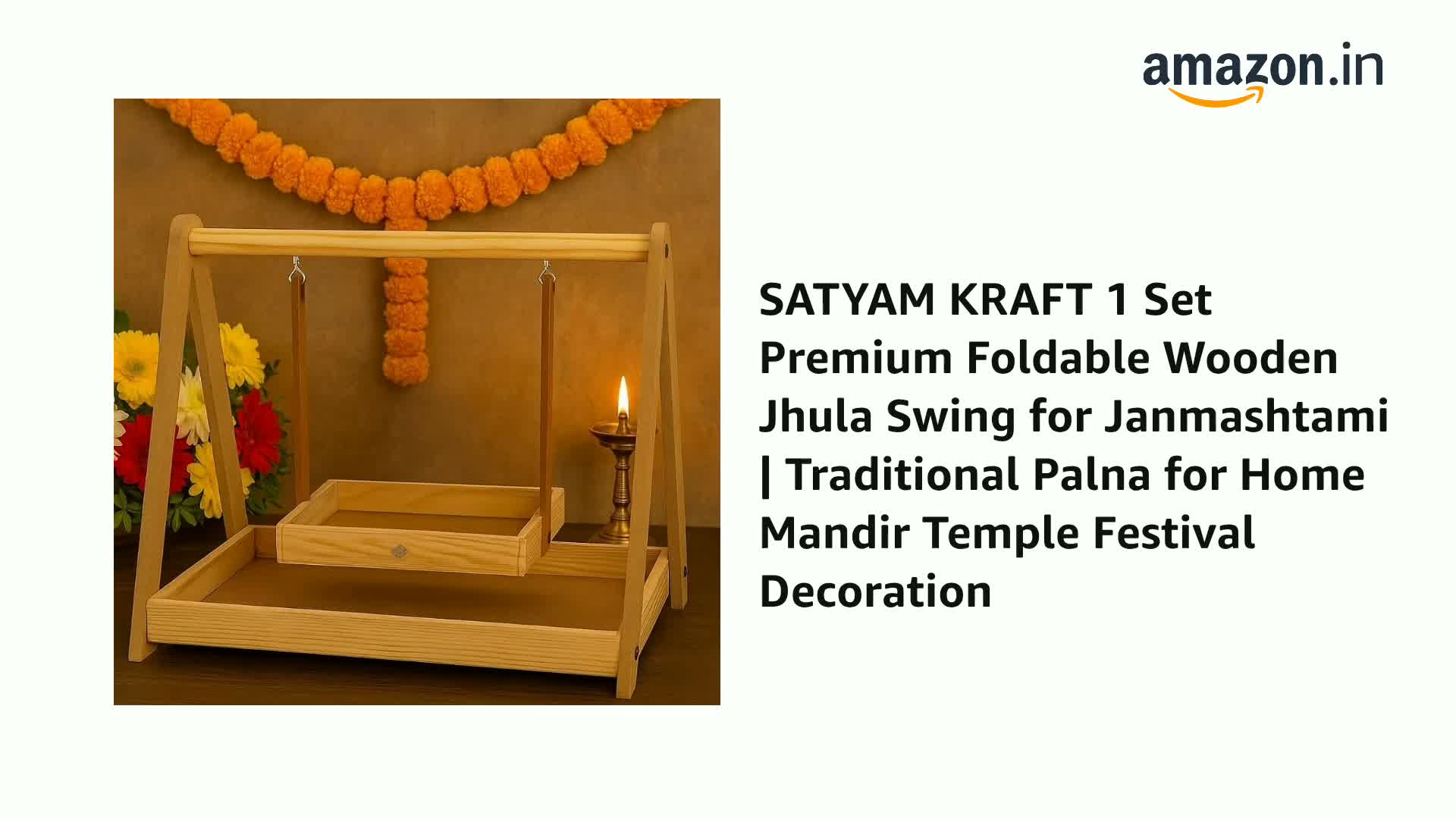 Watch SATYAM KRAFT 1 Set Premium Foldable Wooden Jhula Swing for ...