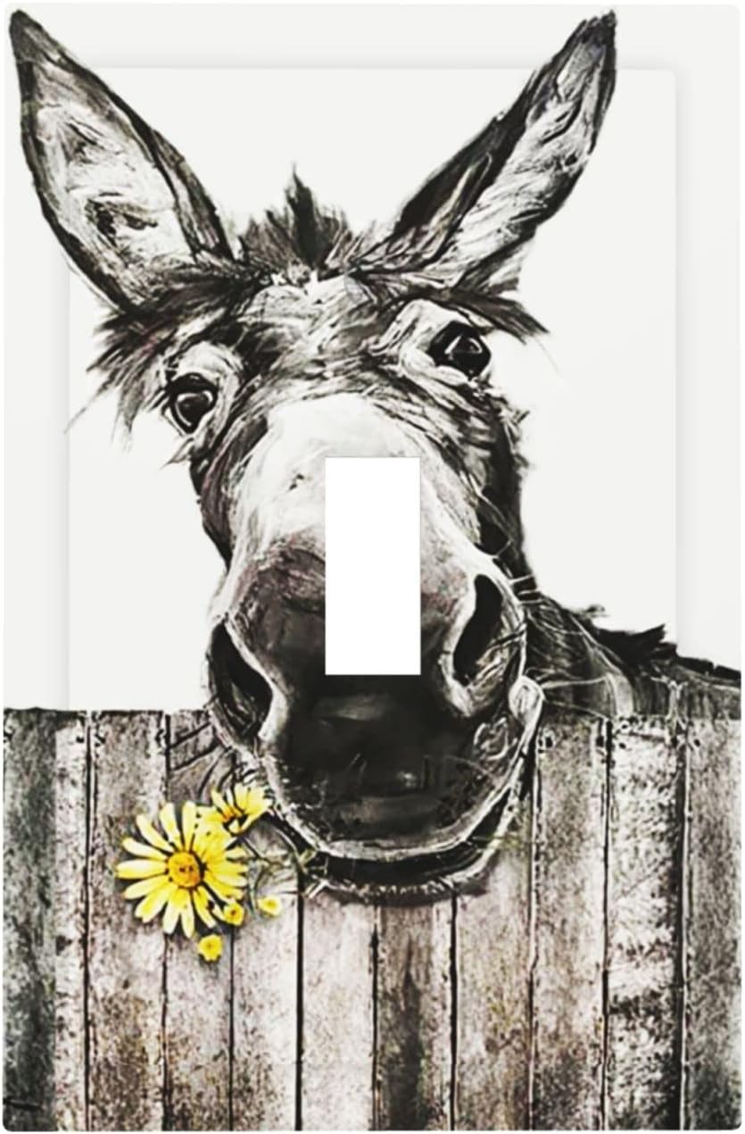 Amazon.com: Farm Donkey 1 Gang Light Switch Plate Cover Rustic ...