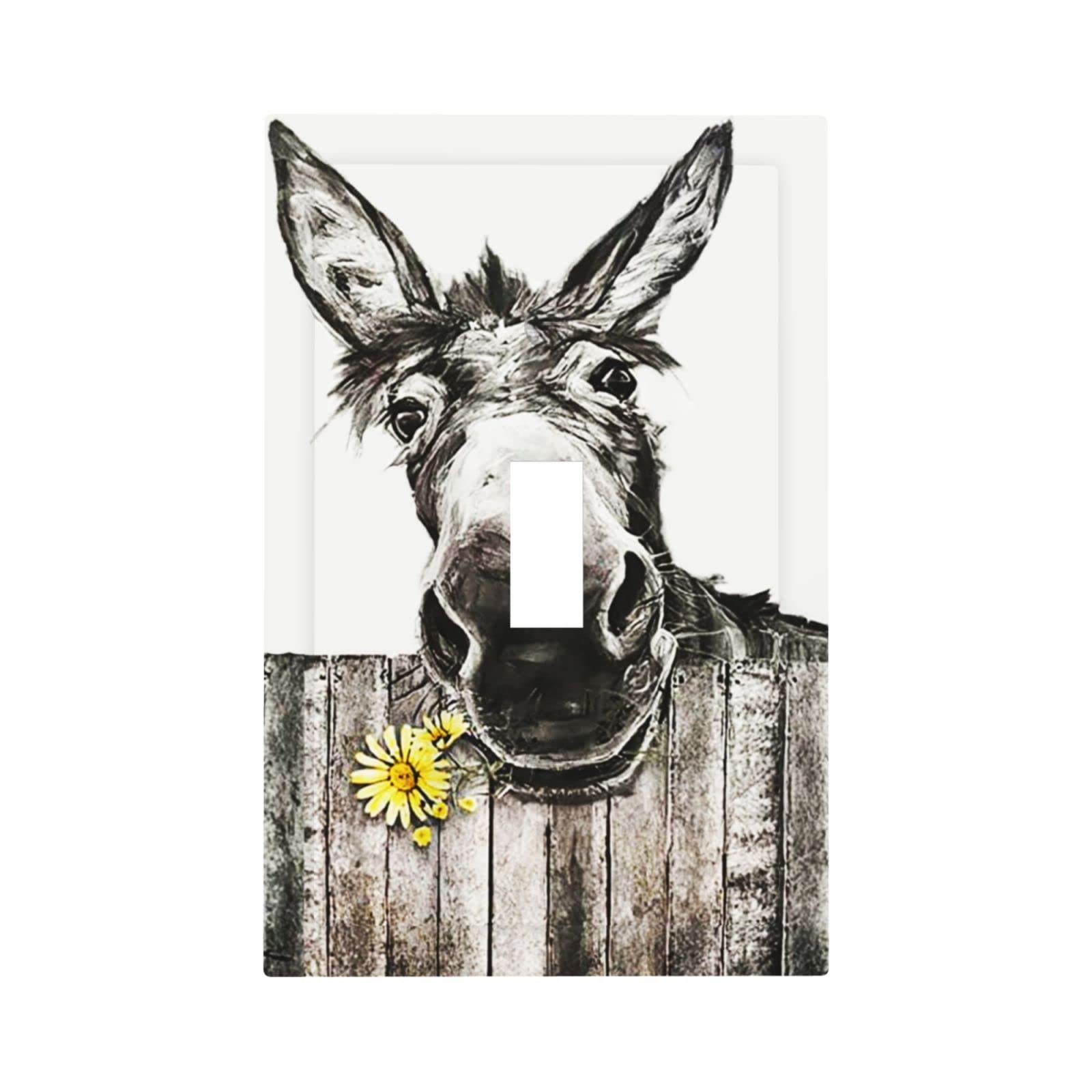 Farm Donkey 1 Gang Light Switch Plate Cover Rustic Decorative Wall ...